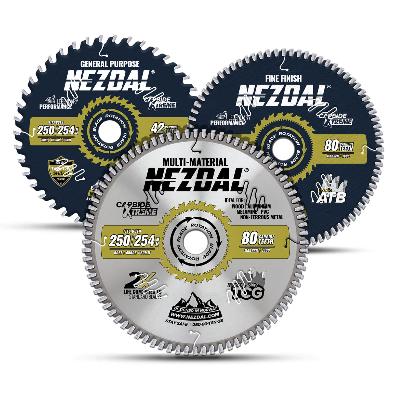 254mm | 42, 80, 80 Tänder | Allmän användning, Superfinish, Multi-Mate